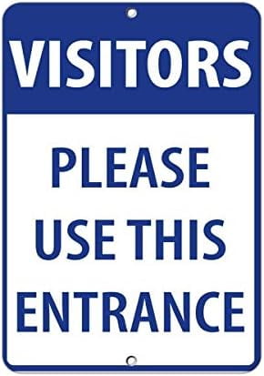 Warning Sign Visitors Please Use This Entrance Security Sign Business ...