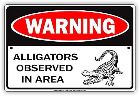 Warning Sign Warning Alligators Observed in Area with Graphic Animal ...