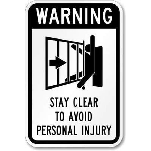 Warning Sign Warning Automatic Gate, Stay Clear to Avoid Personal ...