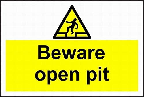 Warning Sign Warning Beware Open Pit Sign Business Sign 12X8 Inches ...