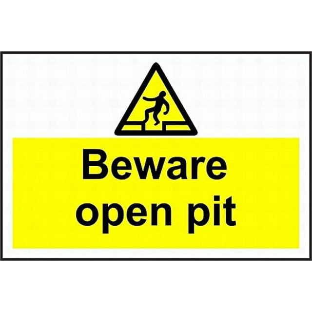 Warning Sign Warning Beware Open Pit Sign Business Sign 12X8 Inches ...
