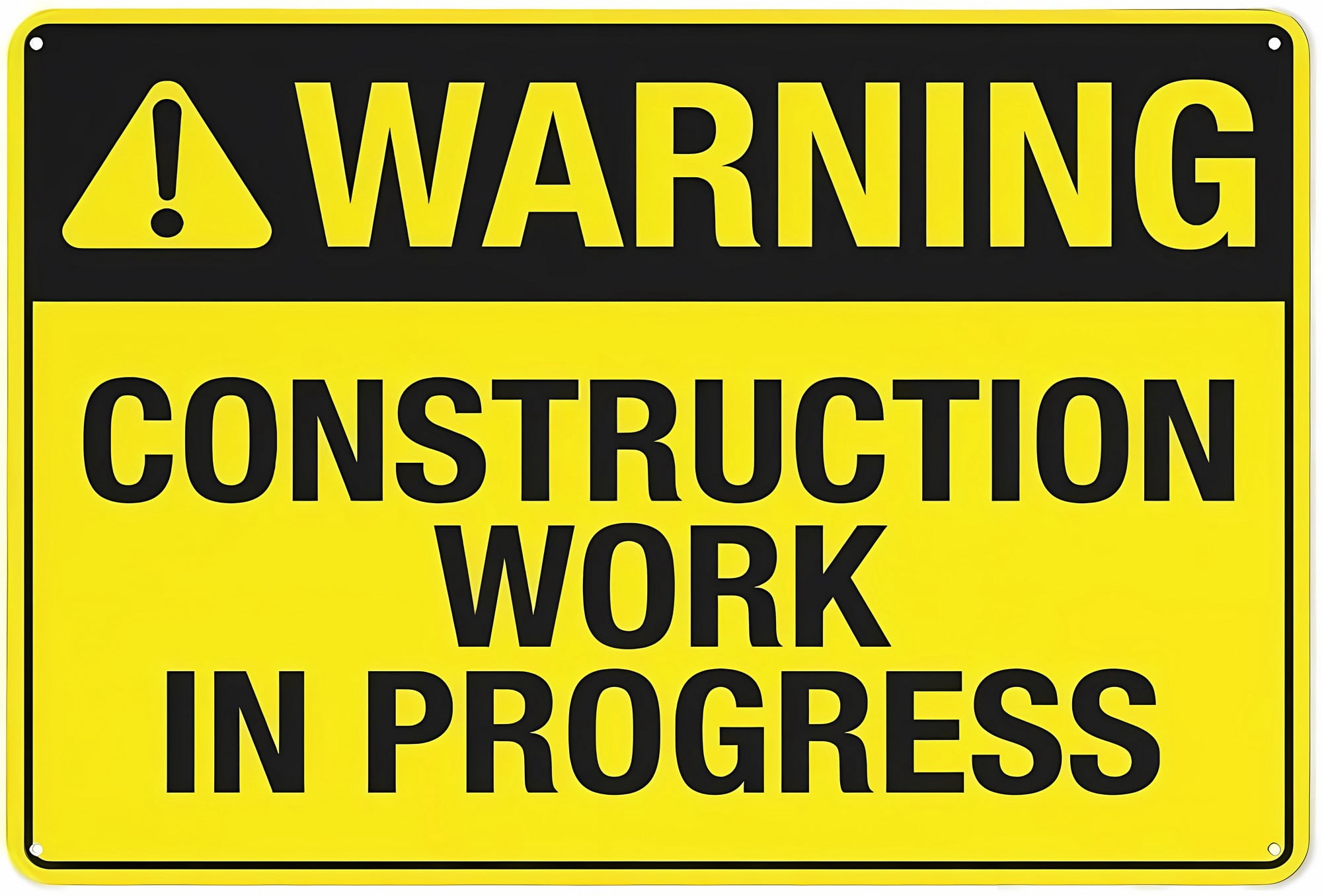 Warning Sign Warning Construction Work in Progress Bright Yellow Funny ...