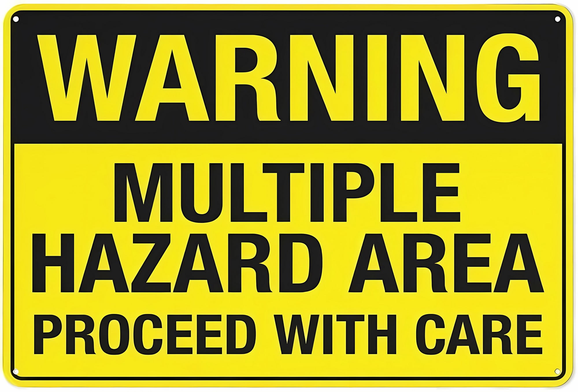 Warning Sign Warning Multiple Hazard Area Funny Vintage - 12×8 Inches ...