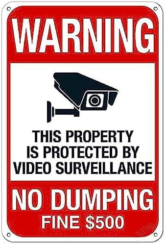 Warning Sign Warning Plaque Wall Decor Warning No Dumping Fine $500 ...