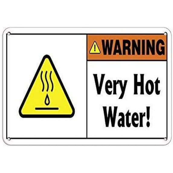 Warning Sign Warning Very Hot Water! Hazard Sign Hazard Labels Sign ...