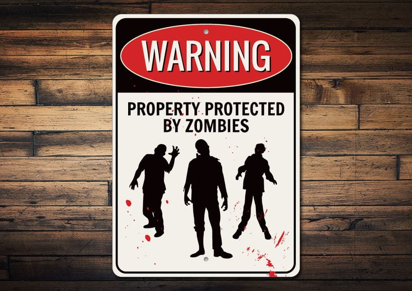 Warning Sign Warning Zombie Sign Metal Zombies Decor Zombies Sign ...