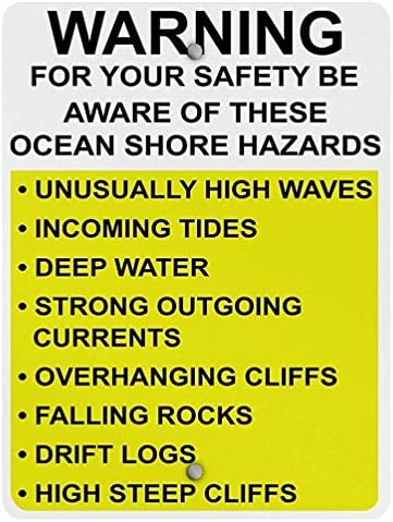 Warning Sign Warning for Safety Be Aware These Ocean Shore Hazard Sign ...