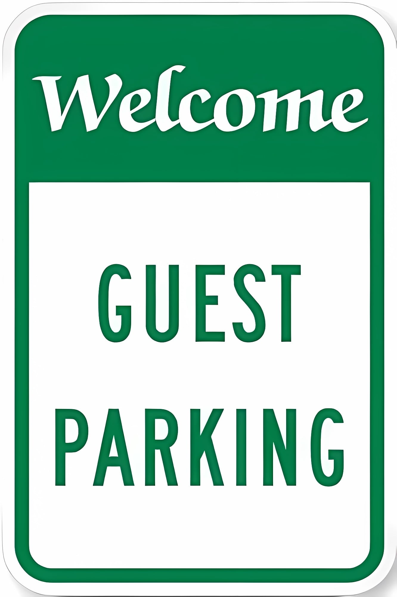 Warning Sign Welcome Guest Parking Metal Tin Sign - 8"x12", Safety ...