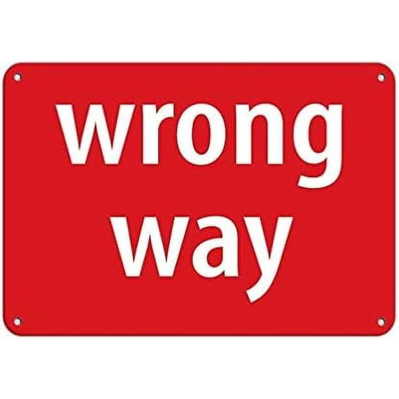 Warning Sign Wrong Way Parking Sign Business Sign 12X8 Inches Aluminum ...