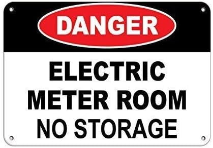 Warning Sign for Outdoors Danger Electric Meter Room No Storage Hazard ...