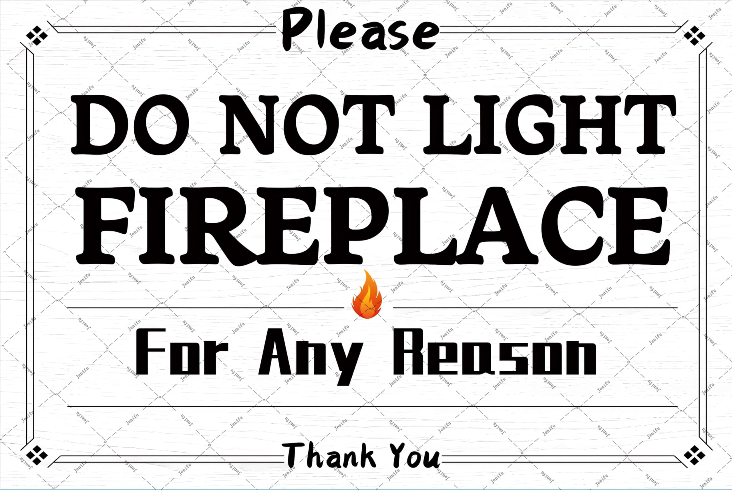 Warning Signs Do Not Light Fireplace Metal Tin Sign Fireplace Signs ...