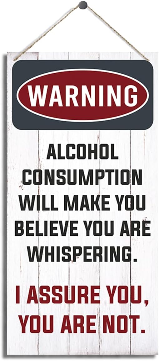 Warning Signs Funny Alcohol Sign, Wine Bar Decor, Man Cave Bar Decor ...