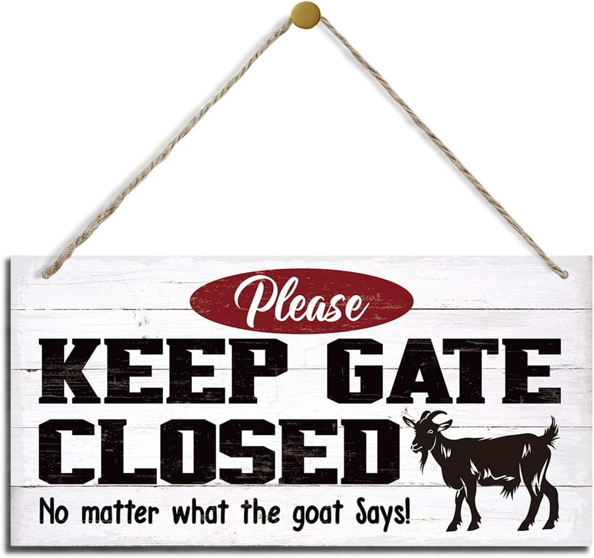 Warning Signs, Keep Gate Closed Goat Sign Warning Animal Goat Sign ...