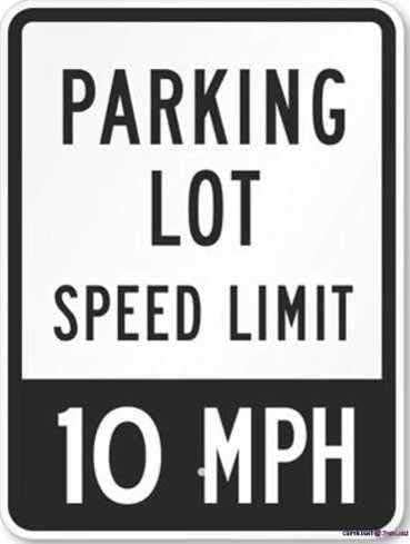 Warning Signs Metal Tin Sign -Parking Lot Speed Limit 10 Mph Road ...