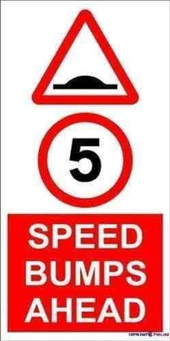 Warning Signs Metal Tin Sign -Speed Bumps Ahead. Road Hump Humps Wall ...