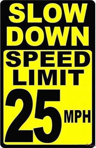 Warning Signs Metal Tin Sign -speed Limit 25 Mph Wall Decor Outdoor ...
