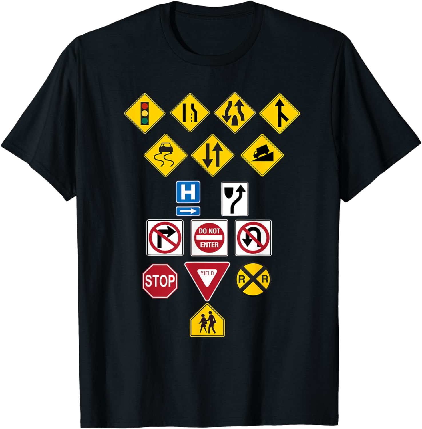 Warning Signs, Road Signs T-Shirt - Walmart.com