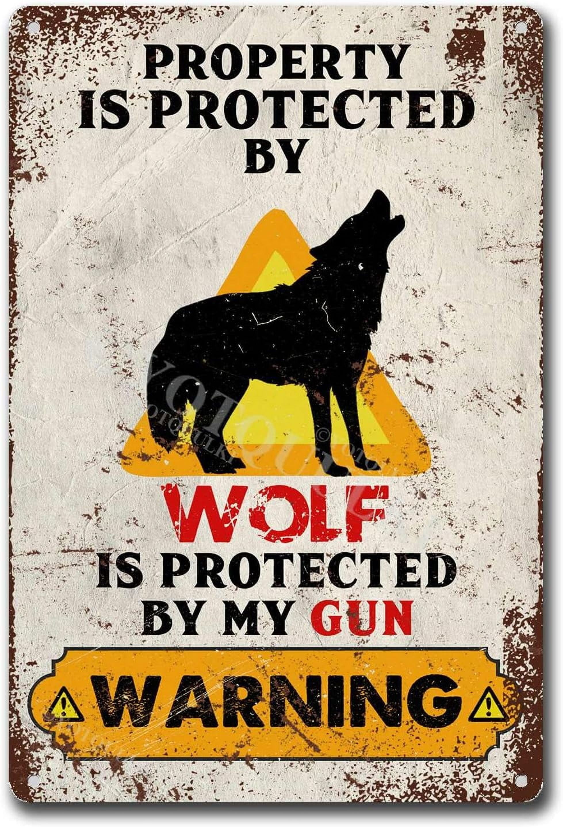 Warning Signs Wolf Warning Sign For Home Business Driveway Alert Metal ...