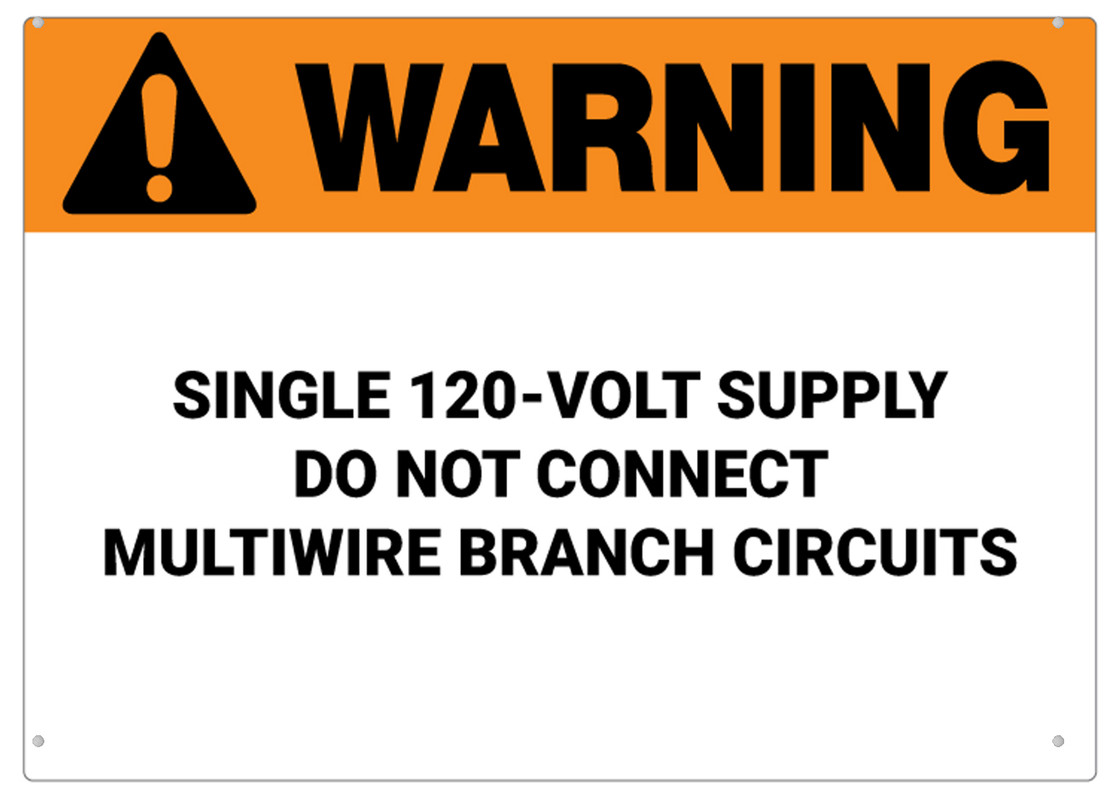 Warning Single 120 Volt Supply Sign 8X12 Inch Rust Free Aluminum Easy ...
