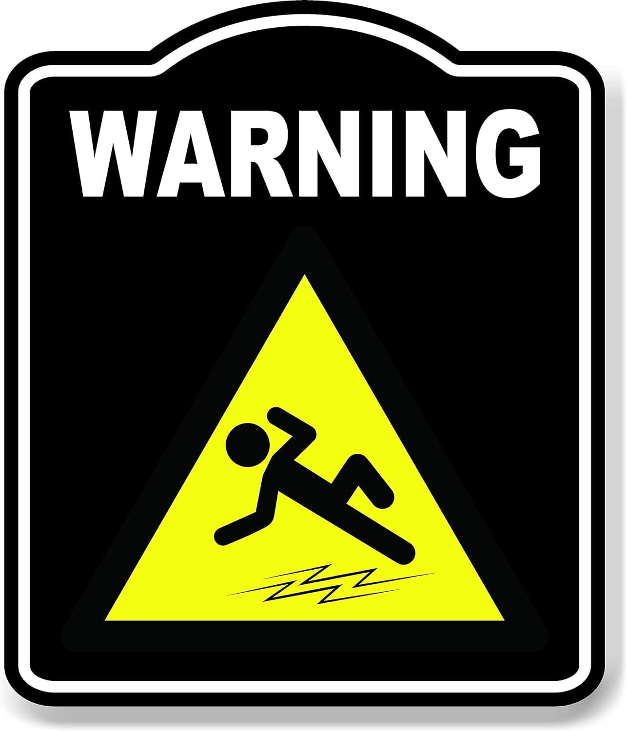 Warning Slippery Caution OSHA Danger BLACK Aluminum Composite Sign, 20 ...