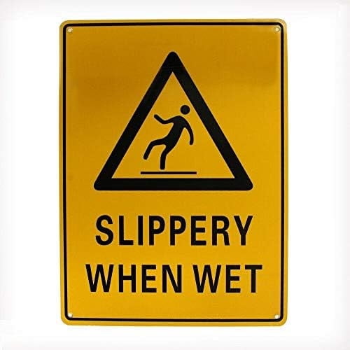 Warning Slippery When Wet Vintage Metal Sign Tin Retro Poster Home ...