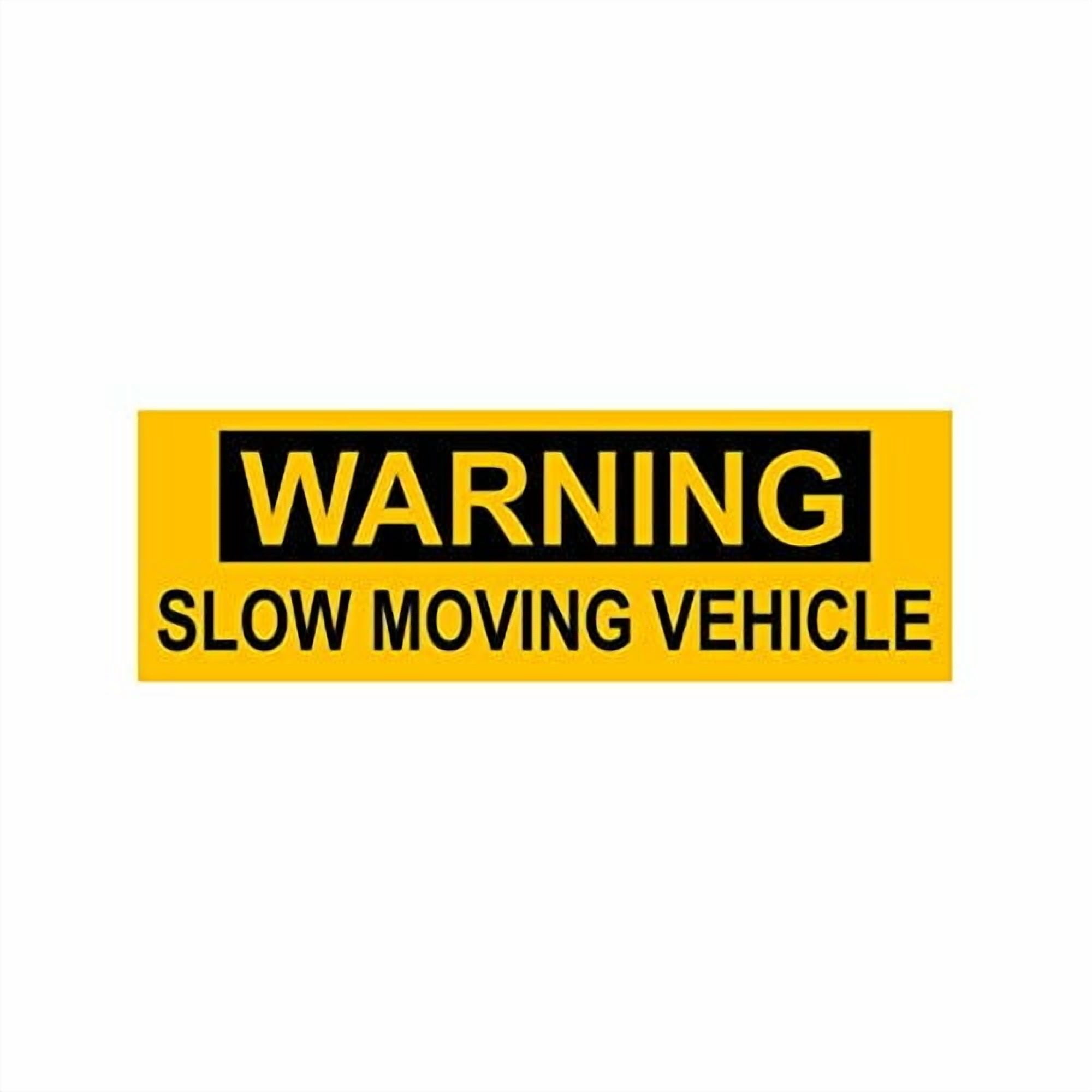 Warning Slow Moving Vehicle Bumper Sticker Decal Self Adhesive Safety ...