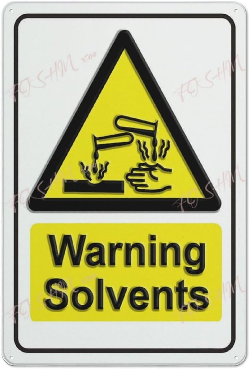 Warning Solvents Yellow Advisory Metal Placard 8"x12" - Indoor ...