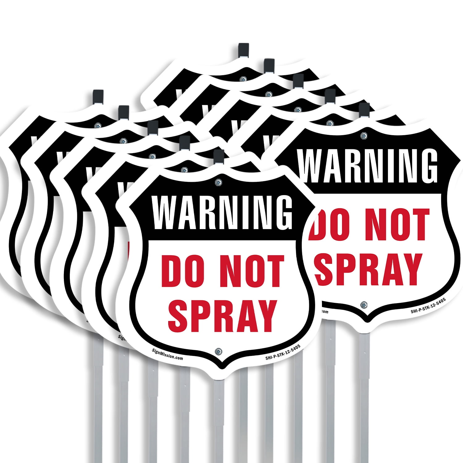 Warning Do Not Spray (10 Pack) 12 inch X 12 inch Shield Shaped ...