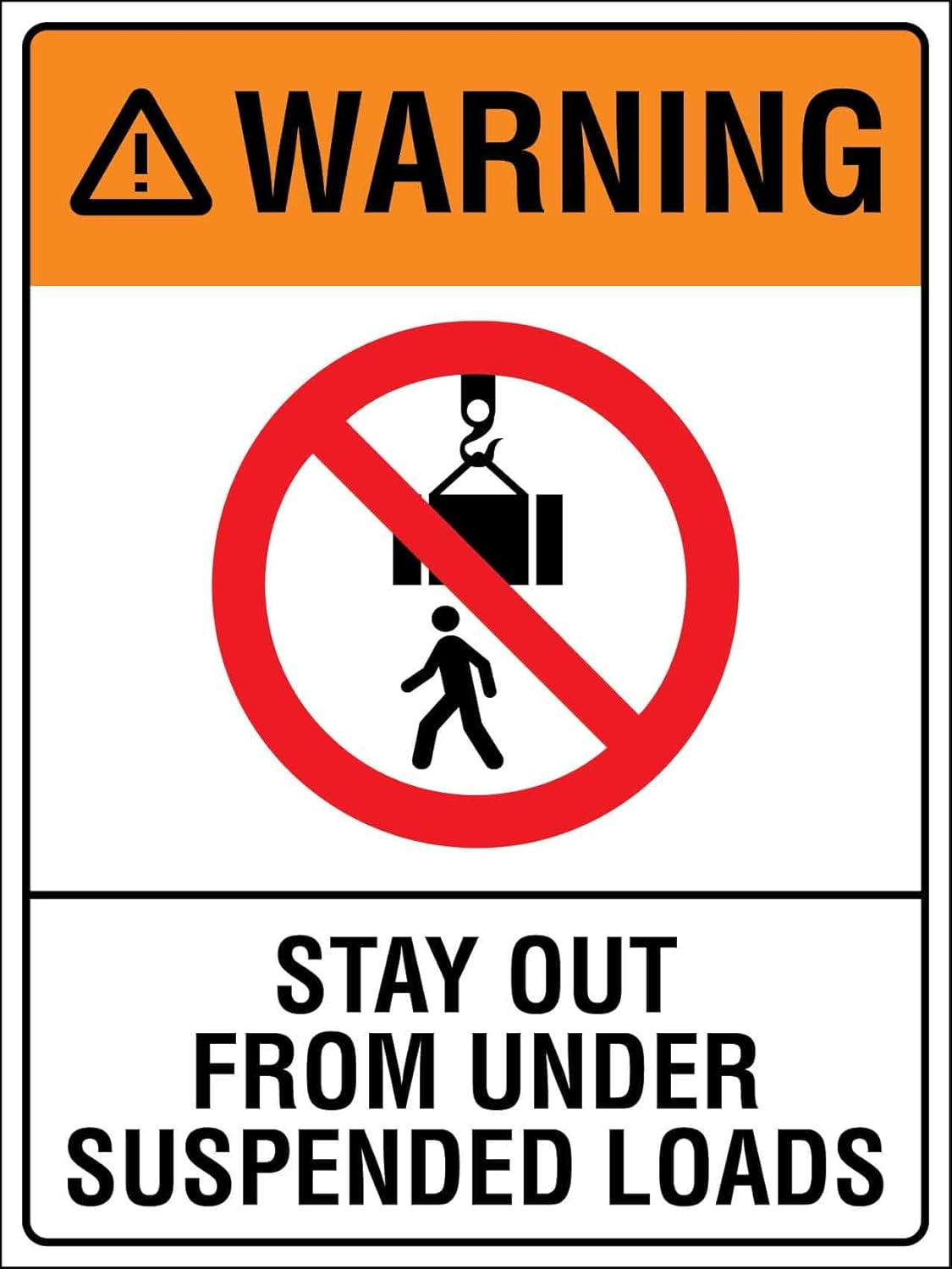 Warning Stay Out From Under Suspended Loads Sign Warning Signage 12 X ...