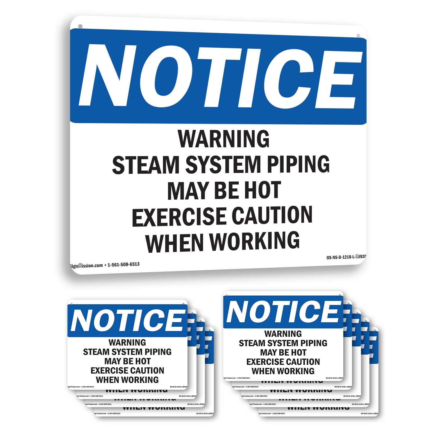 Warning Steam System Piping May Be Hot Exercise OSHA Notice Aluminum ...
