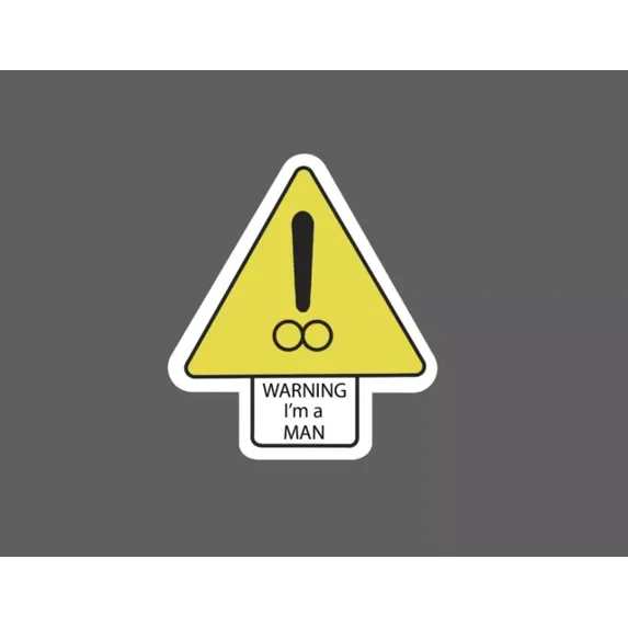 Warning Sticker I'M A Man Waterproof Sticker Phone Decal Water Bottle ...