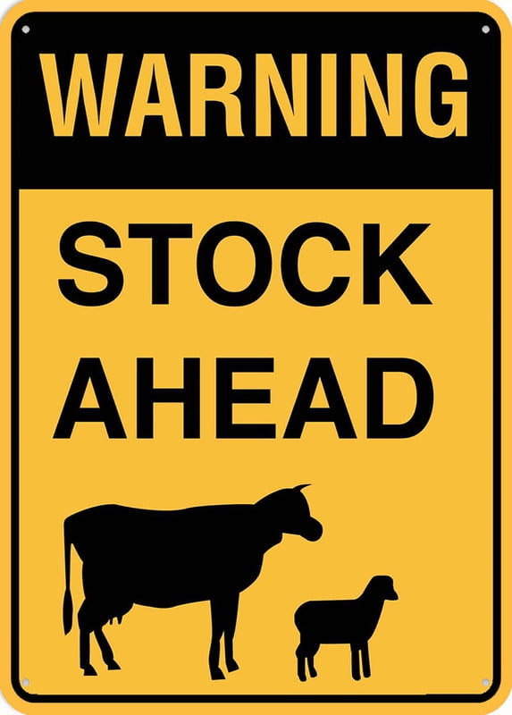 Warning Stock Ahead Sign 8X12 Inch Rust Free Aluminum,Uv Ink Printing ...