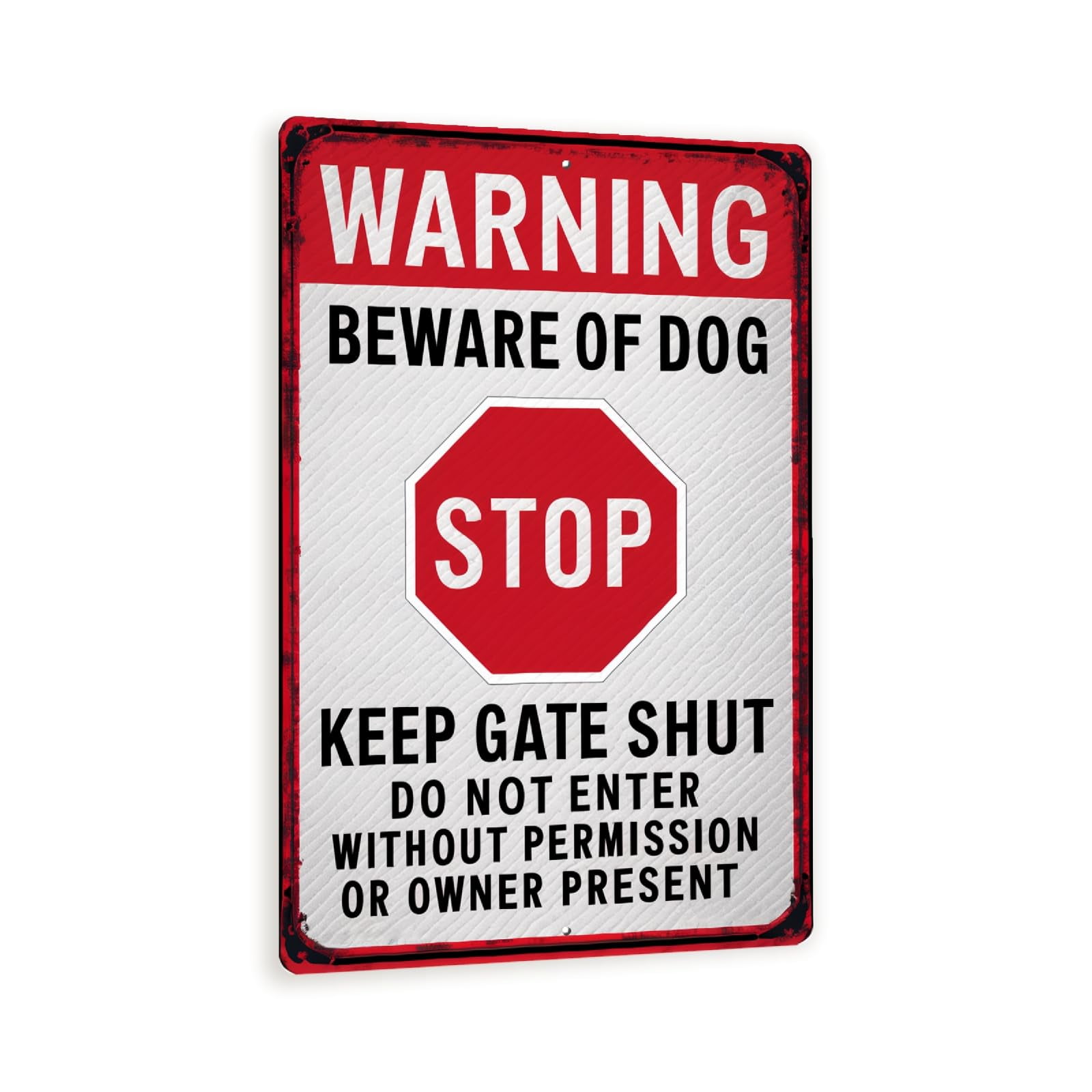 "Warning Stop Keep Gate Shut" Sign - Red and White 8" x 12" Warning ...