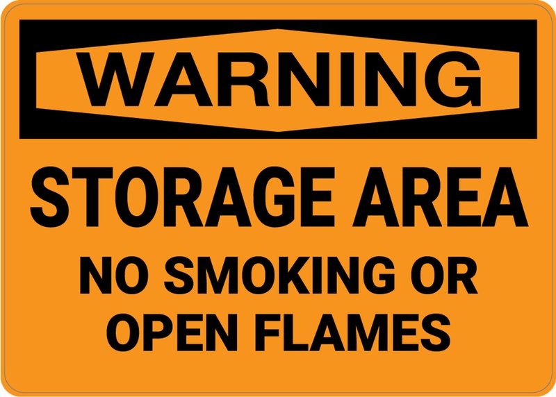 Warning Storage Area No Smoking Open Flame Rust Free Aluminum 12 X 8 In ...