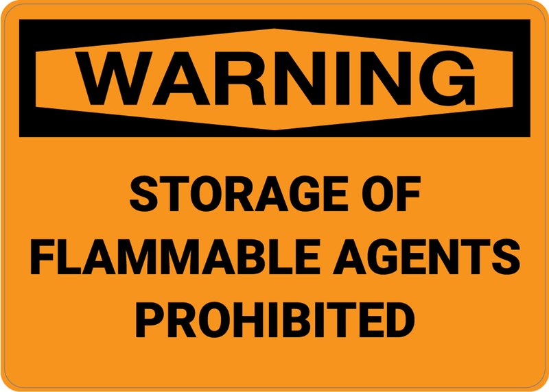 Warning Storage Flammable Agents Prohibited 8X12 Tin Metal Signs Road ...