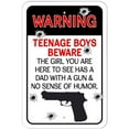 Warning Teenage Boys Beware Dad with a Gun Sign - Walmart.com