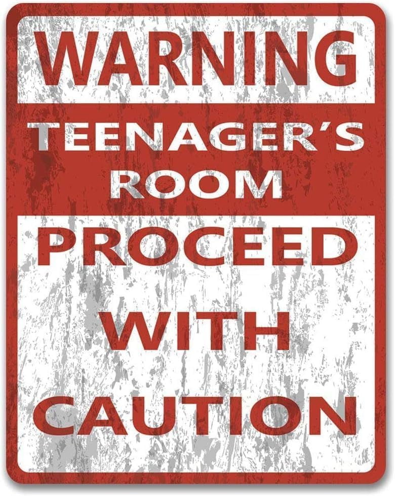 Warning Teenager's Room Proceed with Caution Vintage Metal Aluminum Tin Sign Door Signs Exterior ...