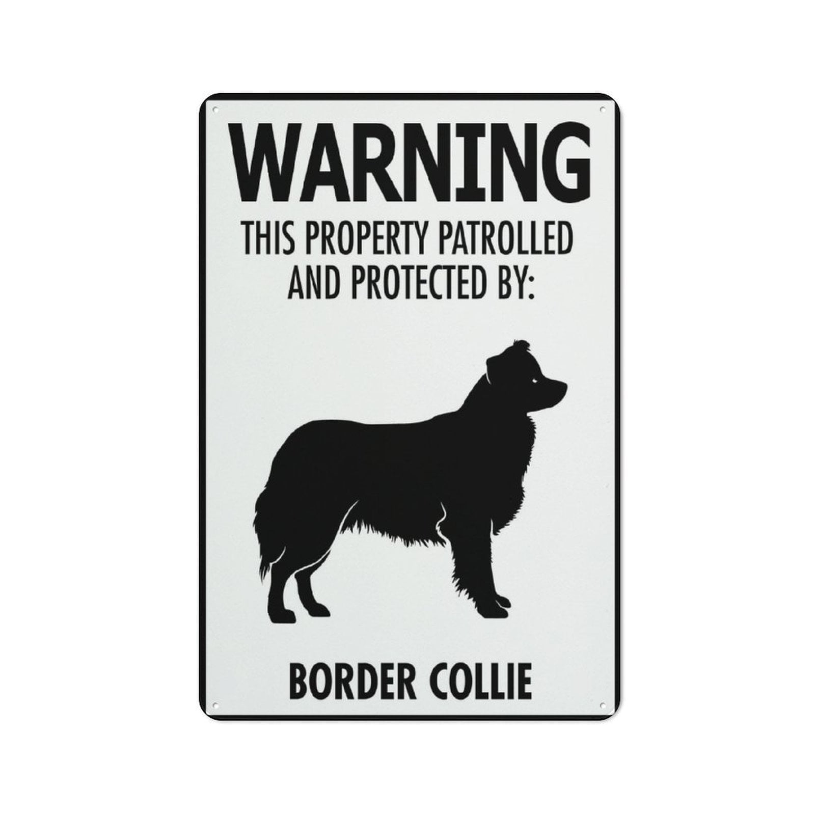 Warning This Property Patrolled And Protected By Border Collie Sign 8 ...