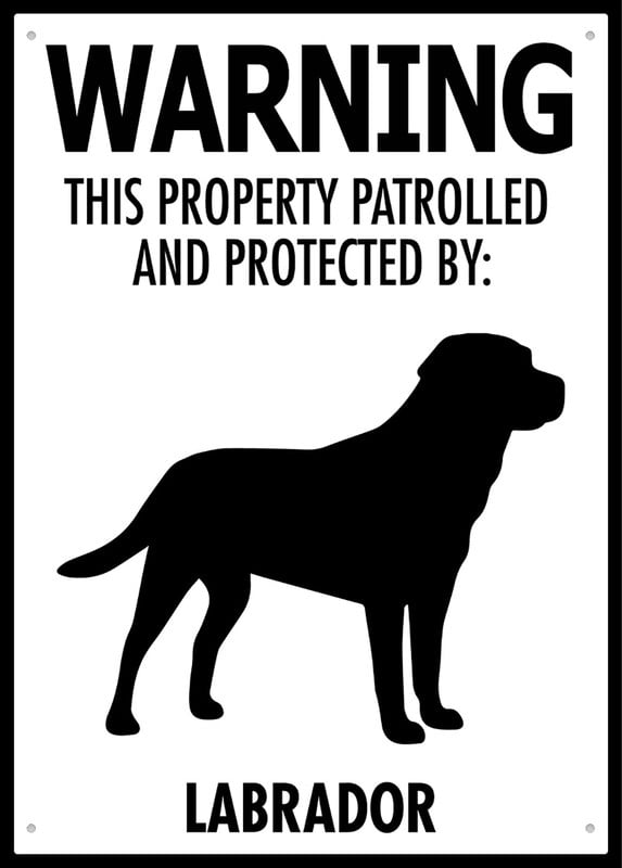 Warning This Property Patrolled And Protected By Labrador Sign 8X12 ...