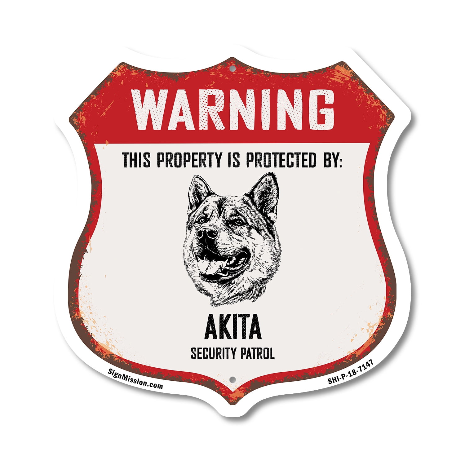 Warning This Property is Protected by Akita 12 inch X 12 inch Shield ...