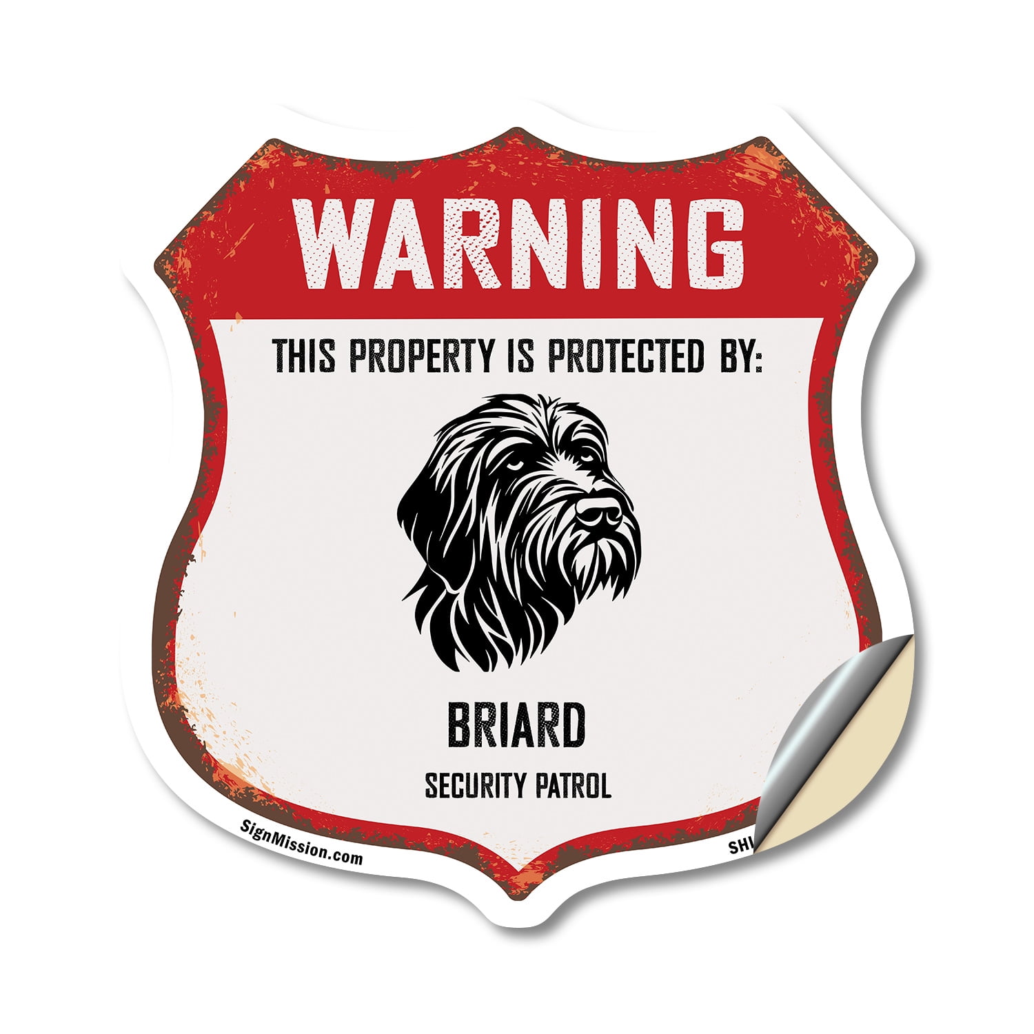 Warning This Property is Protected by Briard (2 Pack) 4 inch X 4 inch ...