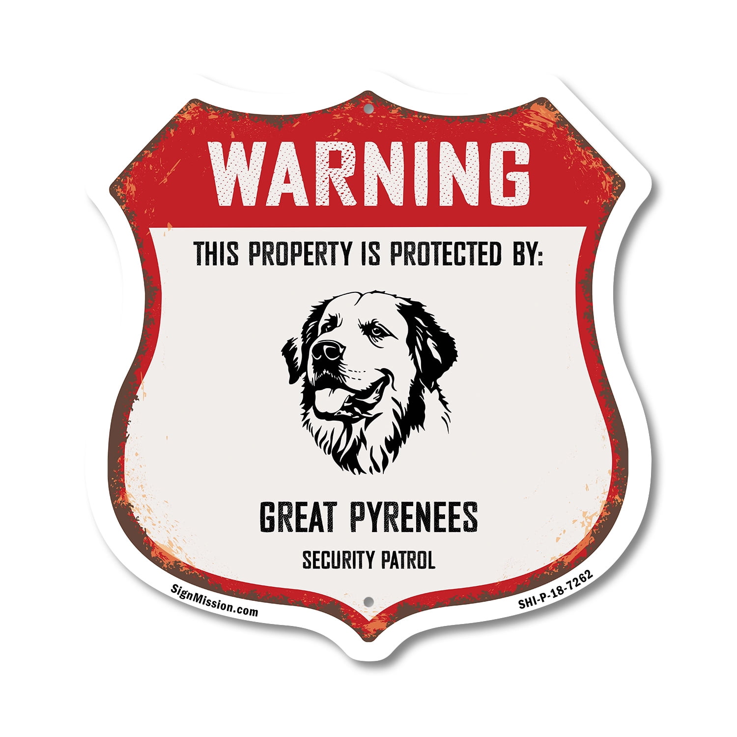 Warning This Property is Protected by Great Pyrenees 12 inch X 12 inch ...