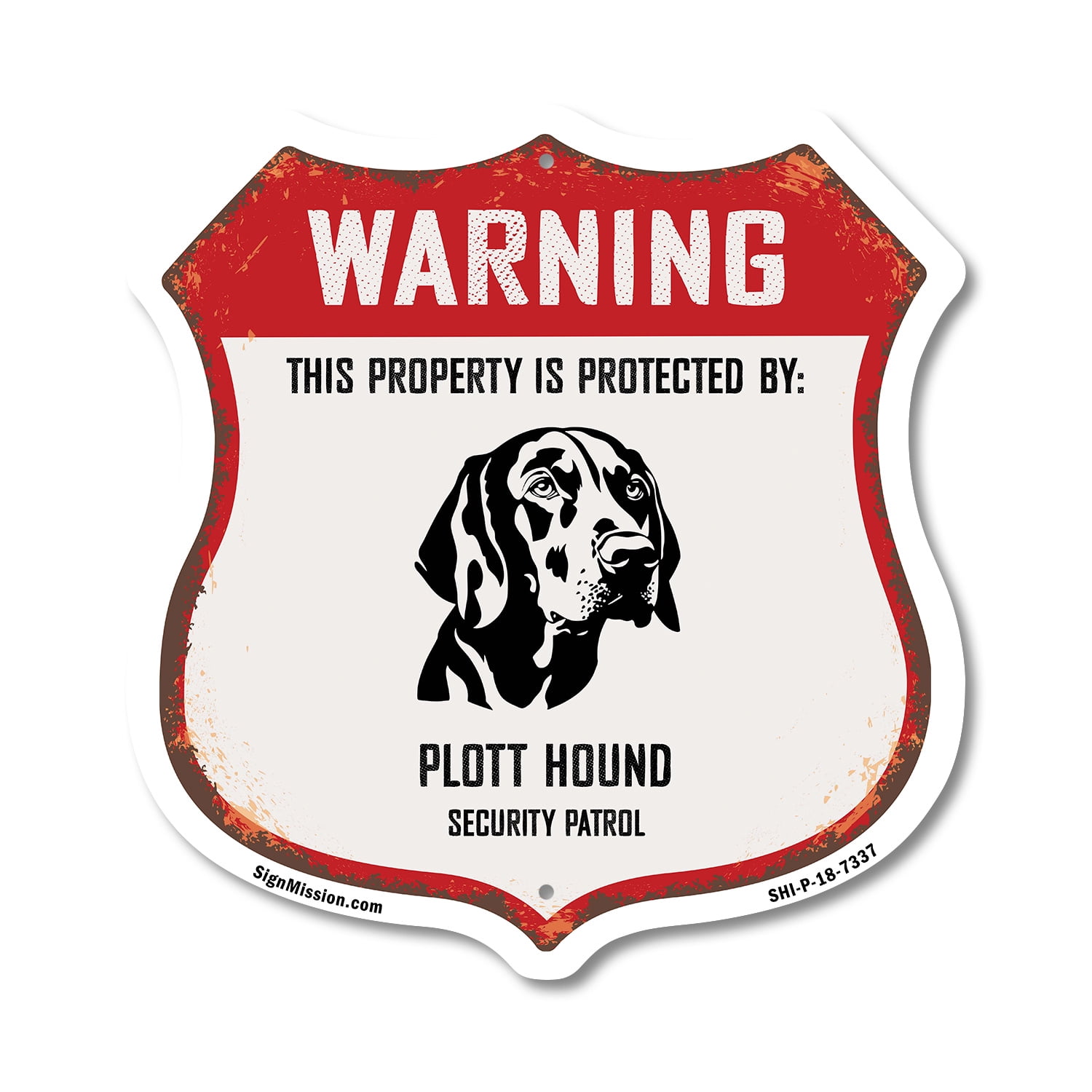 Warning This Property is Protected by Plott Hound 12 inch X 12 inch ...