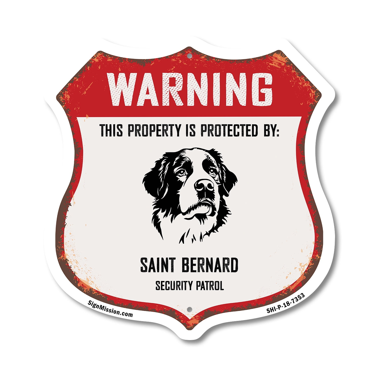 Warning This Property is Protected by Saint Bernard 12 inch X 12 inch ...