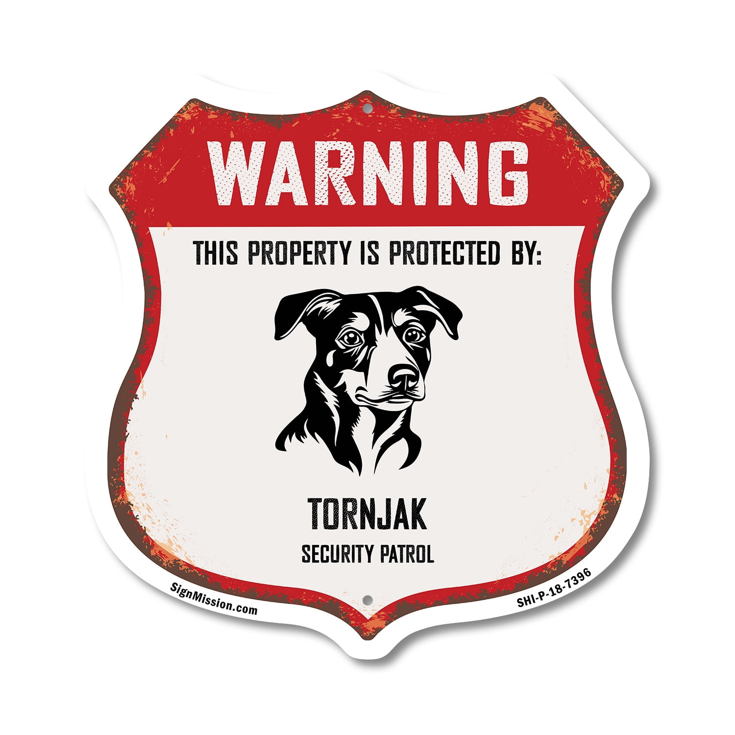 Warning This Property is Protected by Tornjak 12 inch X 12 inch Shield ...
