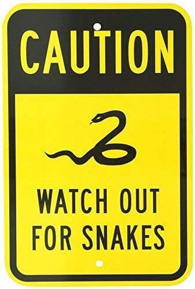 Warning Tin Sign Caution Sign: Caution - Watch Out for Snakes Funny ...