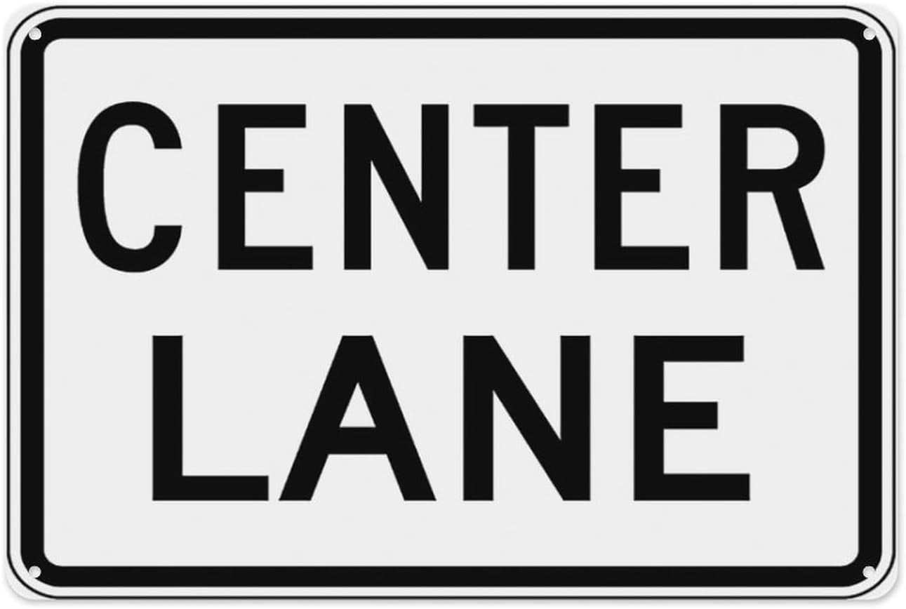 Warning Tin Sign Center Lane Home Office Road Street Garage Station ...