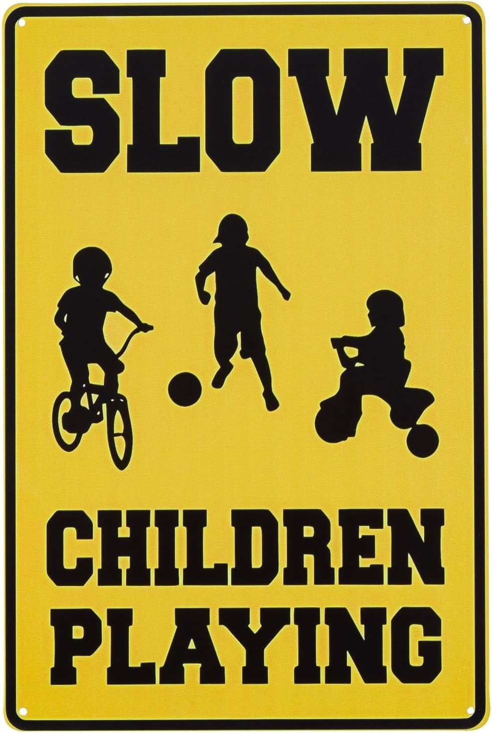 Warning Tin Sign Children Safety Warning: Slow - Children Playing ...