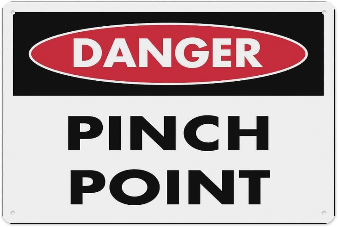 Warning Tin Sign Danger Pinch Point Home Office Road Street Garage ...