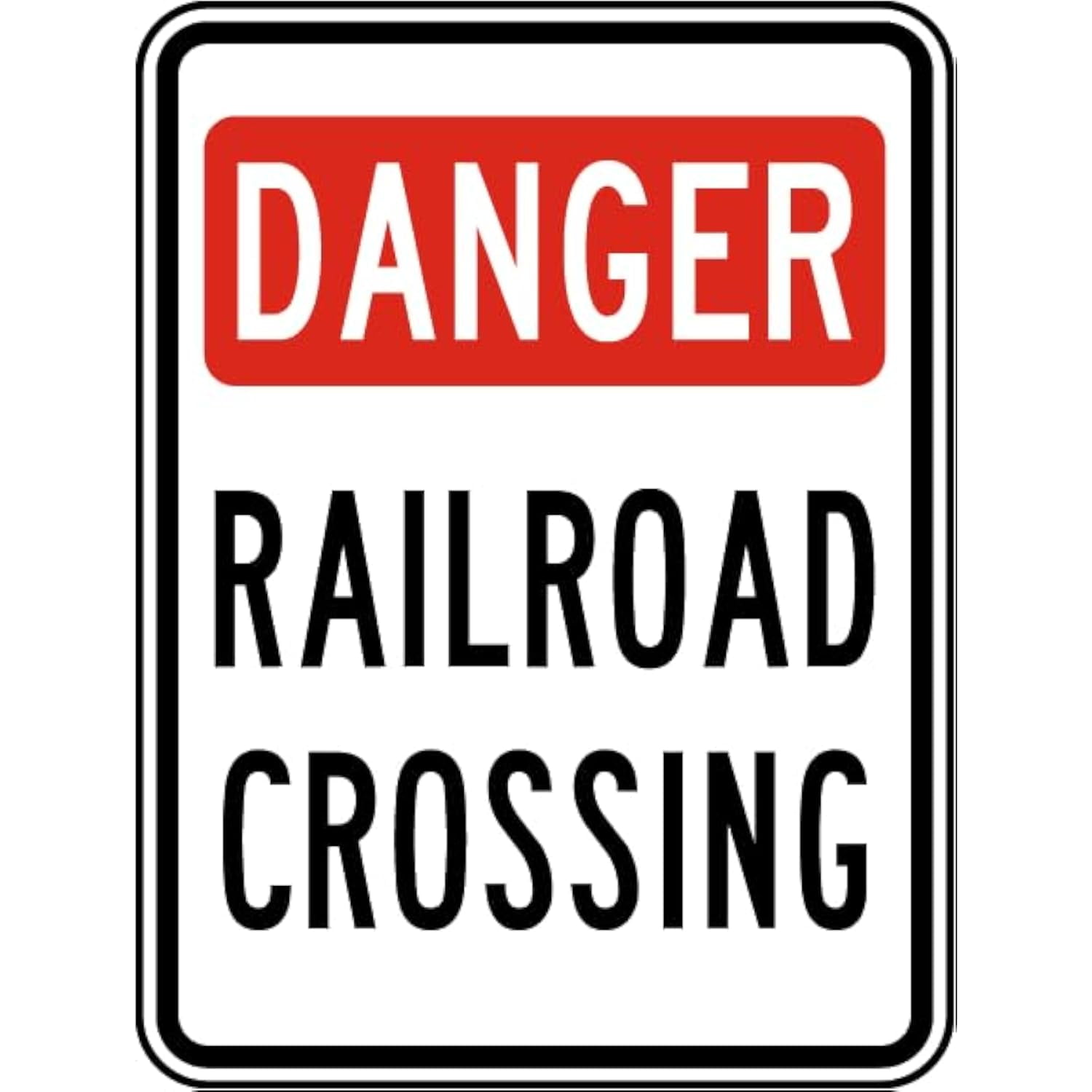 Warning Tin Sign Danger Railroad Crossing Vintage Decoration Home Road ...